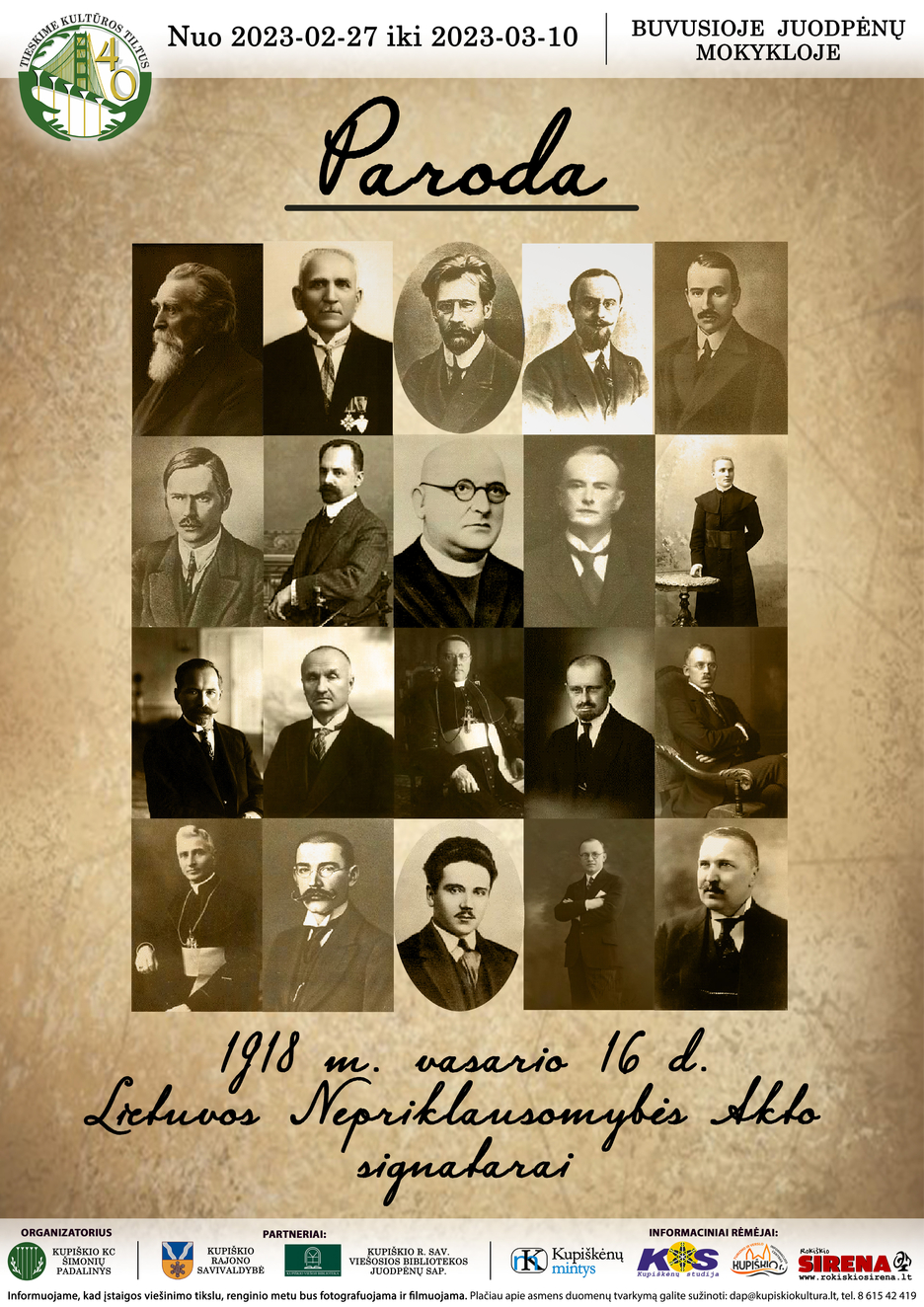 Paroda „1918 m. vasario 16 d. Lietuvos Nepriklausomybės akto signatarai“